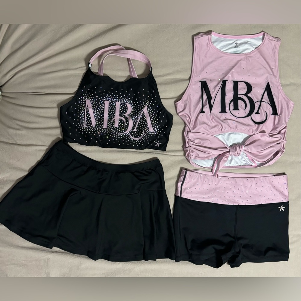 Rebel Cheer Practice Wear Black And Light Pink With R… - Gem
